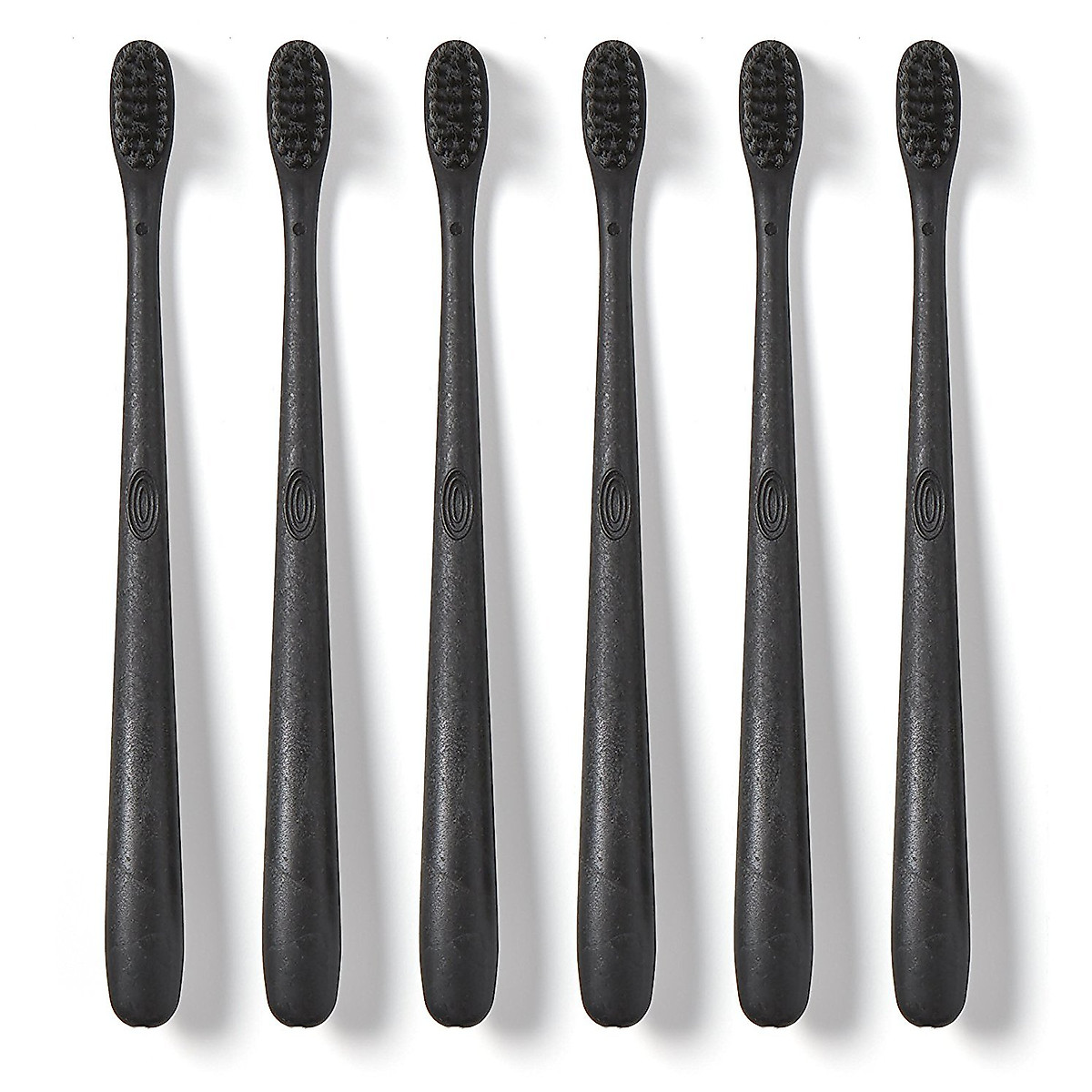 Hello Charcoal Infused Soft Bristle Toothbrush, Black, BPA Free, Vegan, Plant Based Handle, 1 Count (Pack of 6)