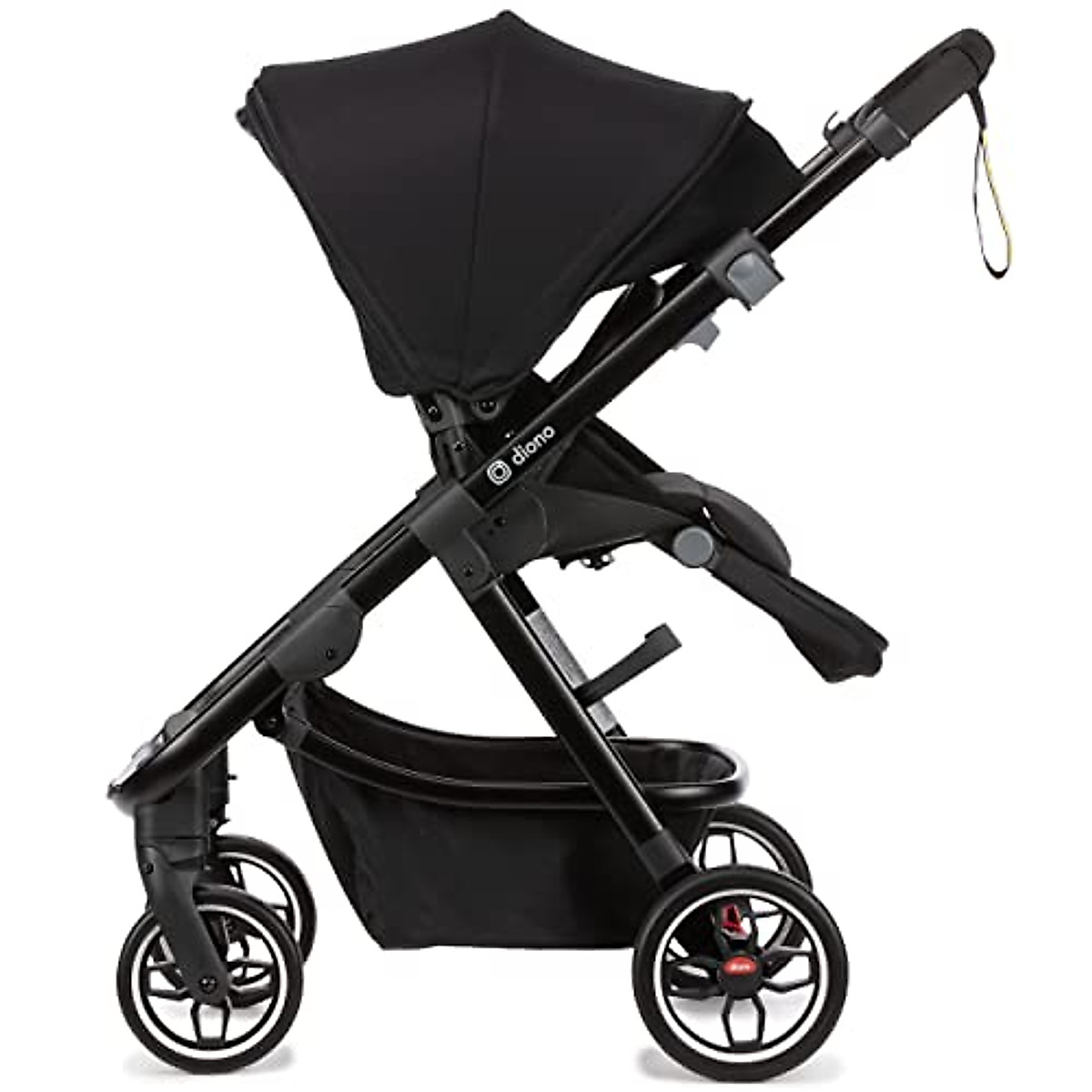 Diono Excurze Baby, Infant, Toddler Stroller, Perfect City Travel System Stroller and Car Seat Compatible, Adaptors Included Compact Fold, Narrow Ride, XL Storage Basket, Black Midnight