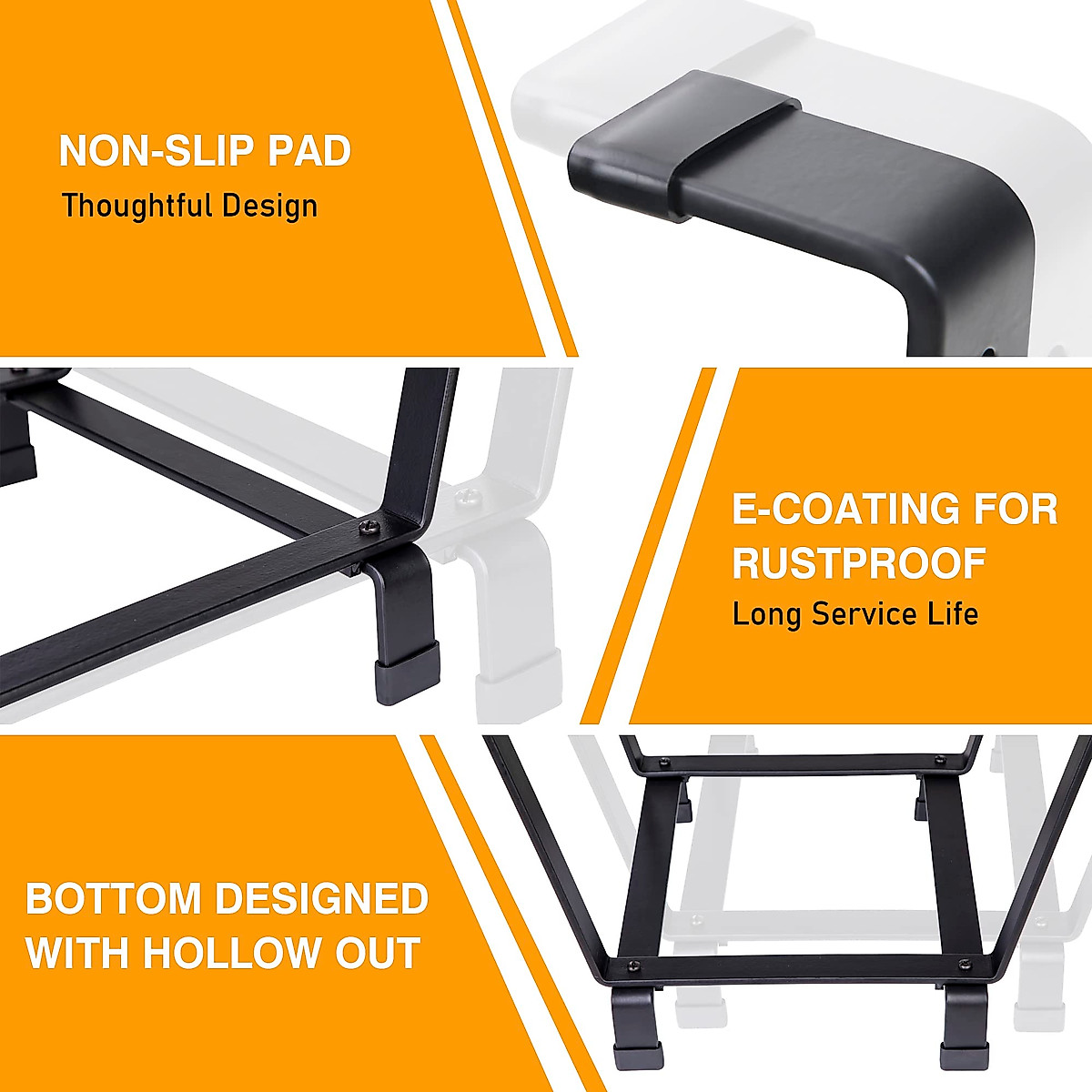 MFSTUDIO Firewood Rack Outdoor Indoor, Classic Iron Fire Wood Storage Racks Heavy Duty Holder Log Rack, Black