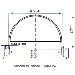 JMX 5.6 Inch Acrylic Indoor / Outdoor CCTV Clear Dome Camera Cover Security Dome Camera Housing