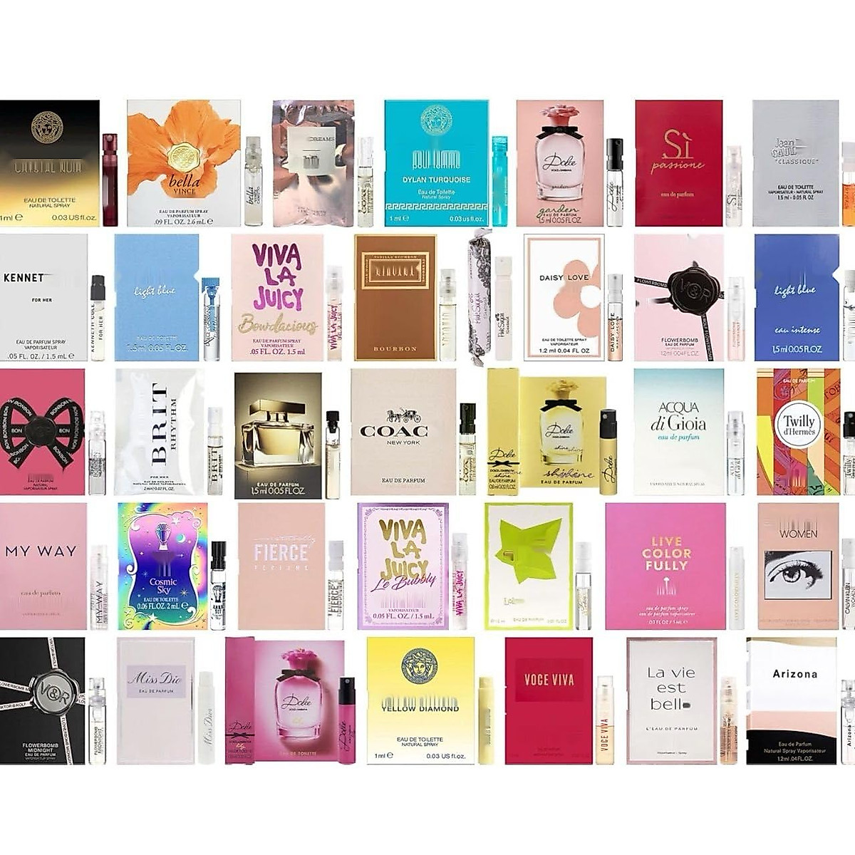 12 Top Selling Perfume Sample Vial Discovery Set - Best Rated Lot High End Designer Fragrance Sampler for Women