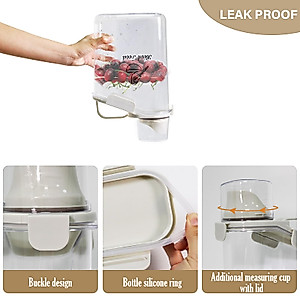 Ctomche Bird Seed Storage Container,2.8L Airtight Bird Food Container with Handle and Measuring Cup,Portable Pet Food Container for Wild Bird Sunflower Seed-BPA Free Transparent/White