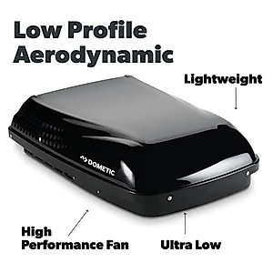 Dometic Penguin II Low Profile Rooftop Air Conditioner - Hi Cap 15k BTU AC with Multi-Zone CCC II Control Board - Portable Black Air Conditioner for RVs, Trailers, and Campers, Cool Only