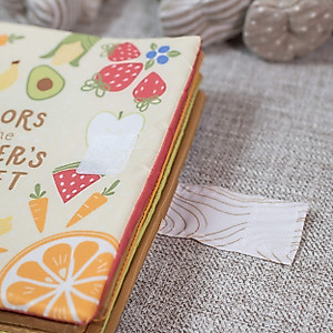 DEMDACO Farmer's Market Bright Colors 7 x 7 Polyester Fabric Baby Soft Touch Feel Book