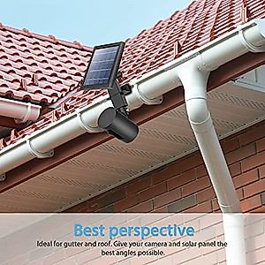 HOLACA 2-in-1 Weatherproof Gutter Mount for Ring Solar Panel, Spotlight Cam Battery and Stick Up Cam Battery Outdoor Mount Accessories for Ring Solar Panel (Black)
