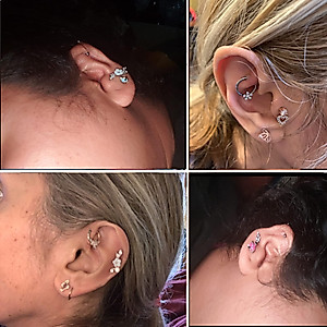 Yachy 7Pairs 16G 20G Cartilage Hoop Earring Cartilage Earring Stud for Women Barbell Piercing Stainless Steel Nose Lip Ring Daith Helix Conch Tragus Earring Piercing Jewelry, Metal, cubic-zirconia