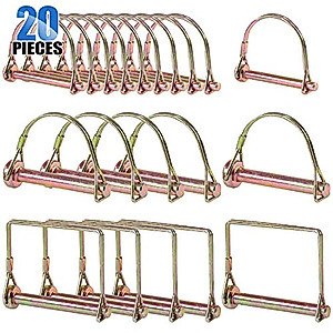 Glarks 20Pcs Heavy Duty PTO Pin Assortment Kit for Farm Trailers Wagons Lawn Garden