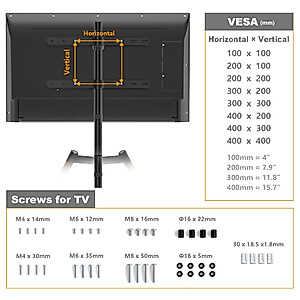 TVON Easel TV Stand with Tripod Base for 37–65 Inch Flat/Curved Screen TVs up to 77 lbs, Height Adjustable TV Floor Stand with Cable Ties and 100° Swivel for Bedroom, Living Room, Studio, Brown