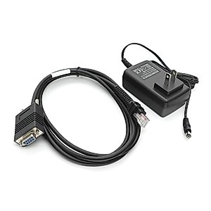 CARPSDZY DS3678 RS232 Serial Cable with 12V Power Supply for Zebra DS3608 DS3678 LI3608 LI3678 Handheld Barcode Scanner, RJ-45 Interface to DB9 Female Connector, 6.5FT(2M) Straight, 9 Pin, 12V