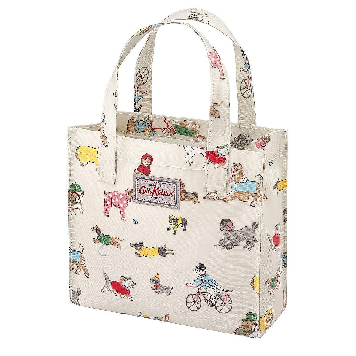 Cath Kidston S Bookbag Oilcloth Mini Open Top Handle Bag Small Size Lunch Bag Water Resistant Material (Small Park Dogs)