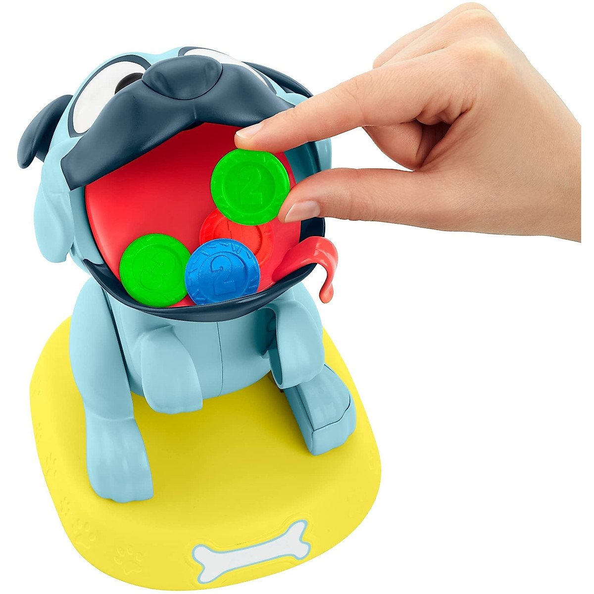 Mattel Games Puglicious Kids Game, Dog Treat-Stacking Challenge with Hungry Puppy, for Kids 5 Years & Older