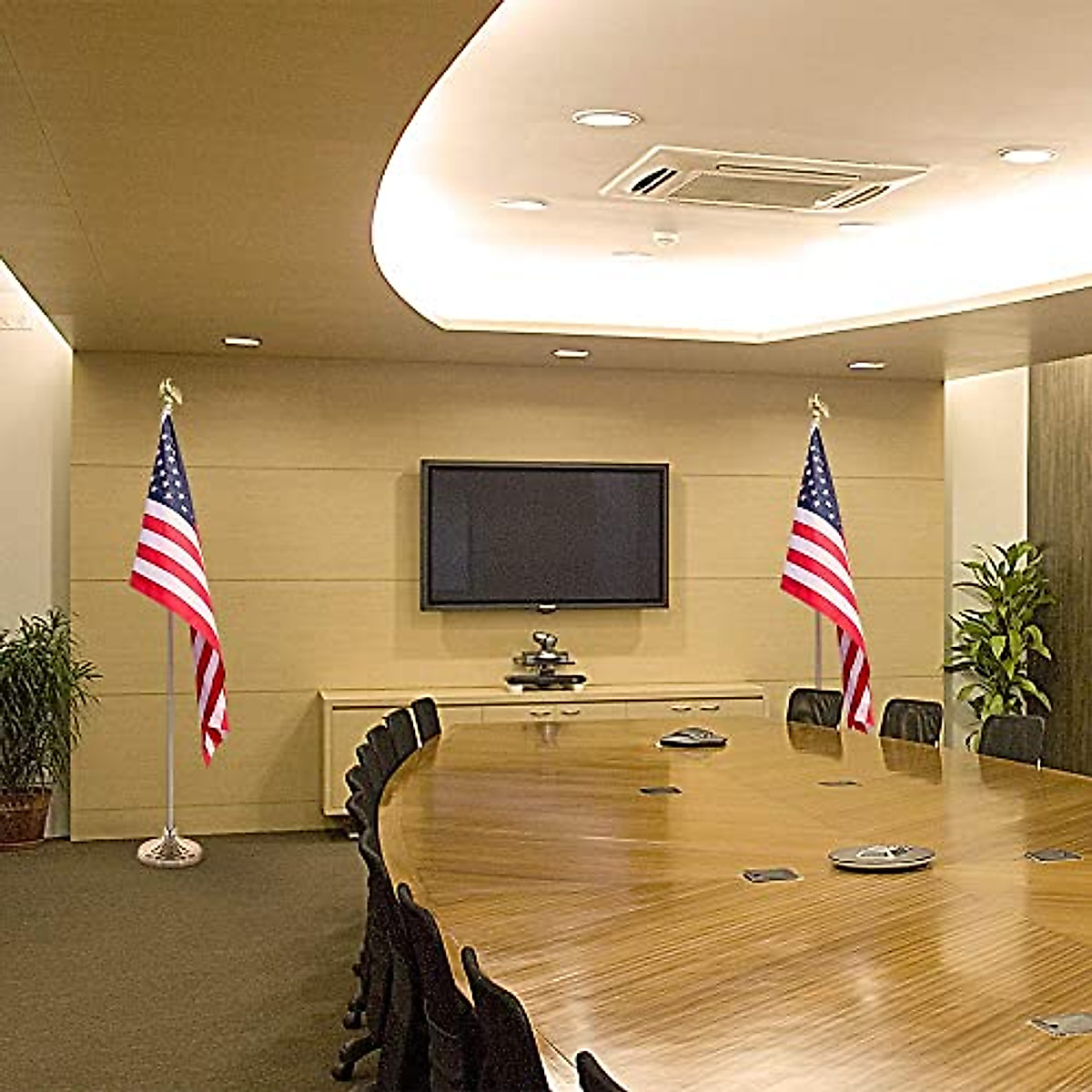 Jetlifee Floor Stand Base for Indoor Flagpole Flag Base, Gold Finish Long Lasting Plastic Base for Office Home, Compatible with 1.3 Inch, 1.1 Inch and 0.9 Inch Diameter Flag Pole