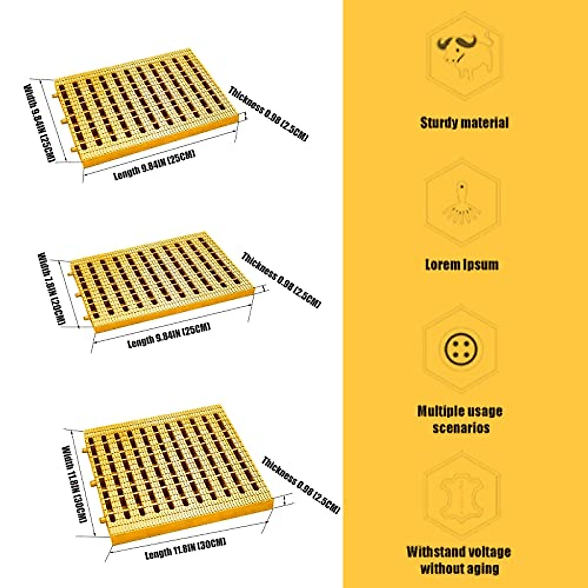 ZHAIHUA Drain Strainers,Resin Plastic Strainers,Plastic Grate,Speed Channel Grate,Sewer Cover Grates,Drain Sewer Cover,Plate Grid Rainwater Grate Rectangular Well Cover,Trench Drain System, Garden