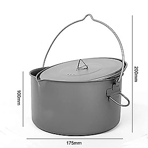 JAHH Outdoor Camping Pot Lightweight Equipment,Outdoor Ultralight Camping Pot Mug 2000ml