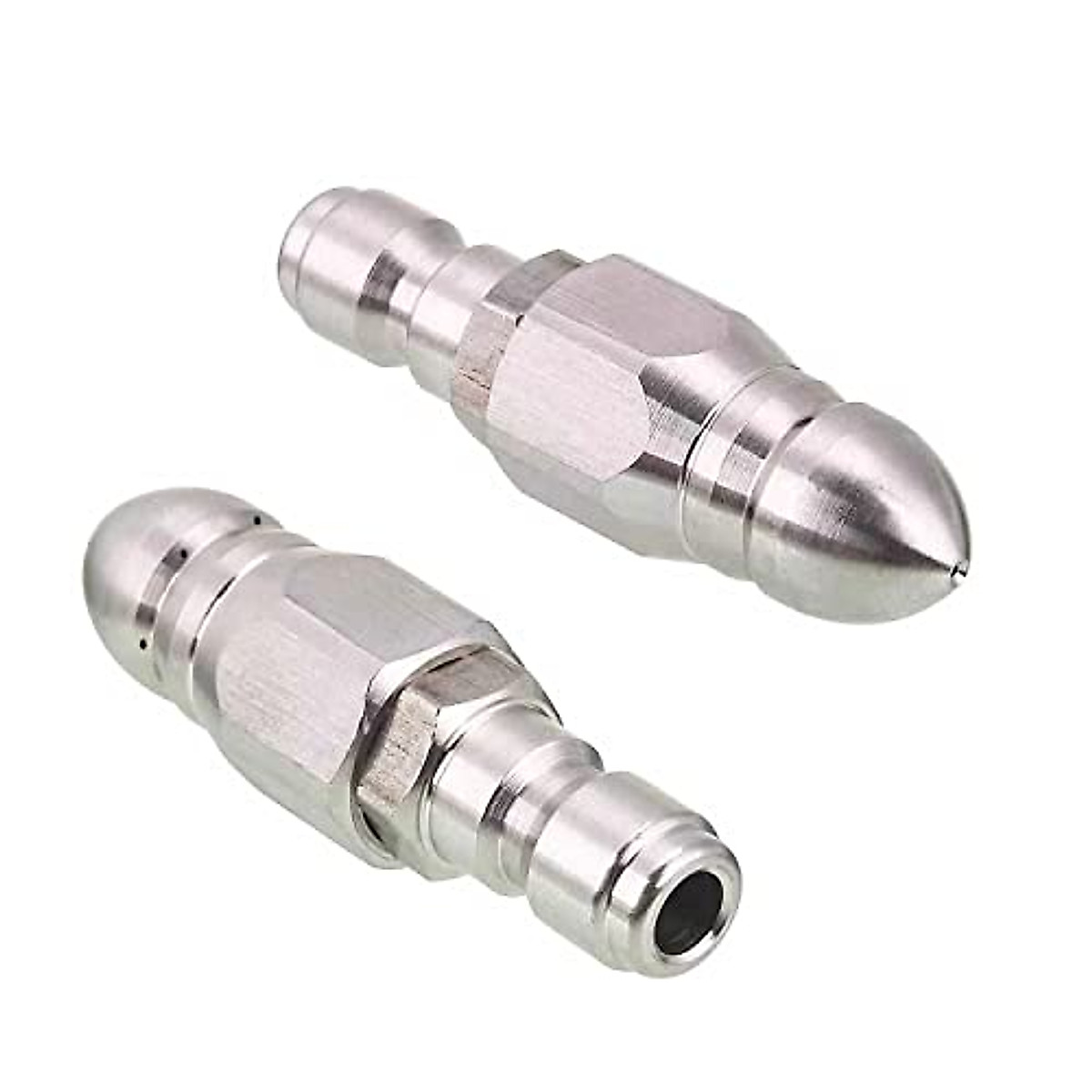 TalyRob 5000 PSI Sewer Jetter Nozzle,Stainless Steel Pressure Drain Jet Hose Nozzle for 1/4'' Pressure Washer Quick Connector