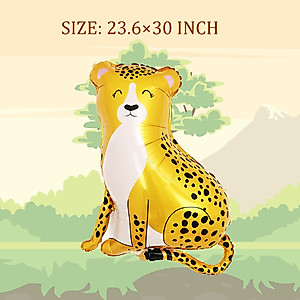 Jungle Animal Balloons Jungle Safari Birthday Party Decorations Giant Safari Animal Foil Balloons for Kids Boys Safari Jungle Baby Shower Birthday Wild One Zoo Party Decorations 5 Pack