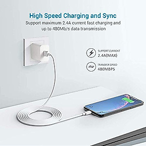 Novtech iPhone Charger Cord -MFi Certified 3Pack 6FT iPhone Cord, 2.4A Fast Charging Cable, USB to Lightning Cable for iPhone 14 Plus 13 12 11 Pro Max Mini SE XR Xs X 8 7 6 6S iPad AirPods, White