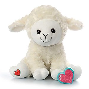 MBHB Digital Voice Recorder Stuffed Animal w/20 Second Recorder, Capture Baby's Heartbeat During Pregnancy + Ultrasound for Baby Showers, Registry, Birthdays, New Mom Gift, Lil Lamb