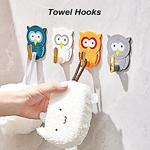 ESPETIO Hooks for Hanging, Wall Hooks for Keys Towels Purses Hats Caps Scarves, Decorative Hook for Bathroom Door Kitchen Shower Room Office Desktop Organizer - 4PCS(Grey Blue)