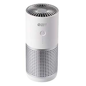 Stand Up Desk Store Portable USB Car Cupholder HEPA Air Purifier with Replaceable Filter (White)