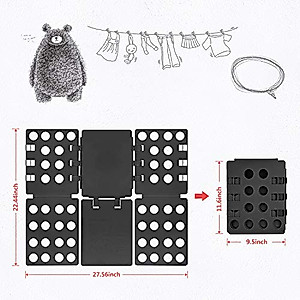 T shirt Folding Board T shirt Clothes Folder Laundry Organizer Easy and Fast for Kid and Adult to Fold Clothes Black