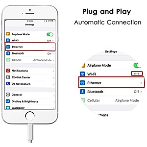[Apple MFi Certified] Lightning to Ethernet Adapter,RJ45 Ethernet LAN Network Adapter Cable with 8 Pin Connector Compatible with iPhone 13/12/11/XS/XR/X/8/7/iPad/iPod, Plug and Play, Supports 100Mbps