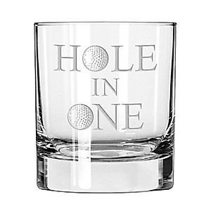National Etching Hole in One Golf Whiskey Glass