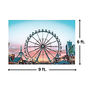 Ferris Wheel Backdrop Banner - 9 feet long - County Fair and Carnival Party Decor