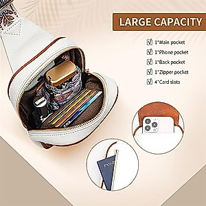 MEITRUE Small Sling Bag for Women Crossbody Bag Vegan Leather Sling Fanny Pack Cell Phone Purse with Adjustable Guitar Strap