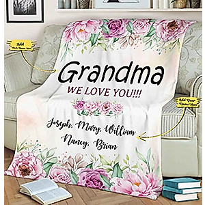 We Love You, Customized Blanket, for Grandparents, Gigi, Nana, Best and Premium Quality Blanket, Birthday, Christmas Day, Super Soft and Warm Blanket