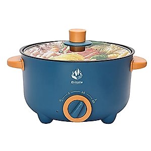 Drizzle Electric Skillet Hot Pot Cooker - Multifunction Frying Pan 110V Non-Stick Grill 3L Stir-fried Stewed Cookware Steak Noodle Ramen Shabu Shabu Pot - Home Office Party Kitchen Dorm Cooking