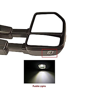 AERDM New Towing Mirror Black Housing with Temperature sensor Fit 1999-2016 Ford Super Duty F-250 F-350 F-450 F-550 with Turn Signal and Auxiliary Lamp