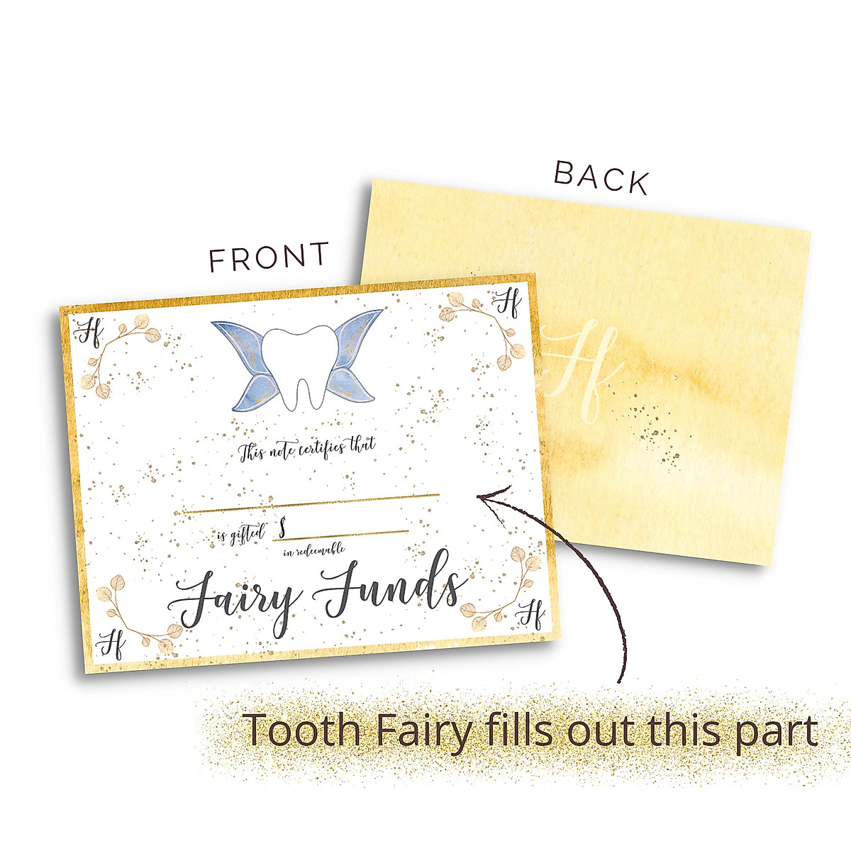 20 Moments of Tooth | 20 Customizable Cash Replacement Tooth Fairy Cards and 1 Tooth Fairy Bag | Tooth Fairy Gifts for Girls and Boys | 20 Moments Fairy Funds ToothFairy Gift