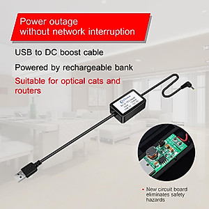 YAXIGE USB 5V to 12V DC Socket Mobile Cable 4mm x 1.7mm, Compatible with Dot Devices, USB Boost Converter Cable, Power Adapter Cable, LED Small Lighting, Small Fan Speaker