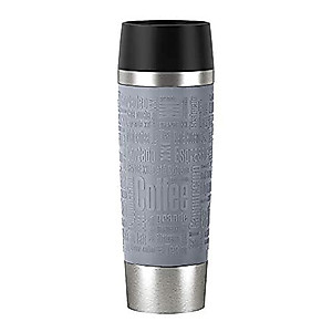 Emsa N20131 Travel Mug Thermo/Insulated Stainless Steel 0.5 Litres Hot 4 Hours Cold 8 Hours BPA Free 100% Leak Proof Dishwasher Safe 360° Drinking Opening Grey