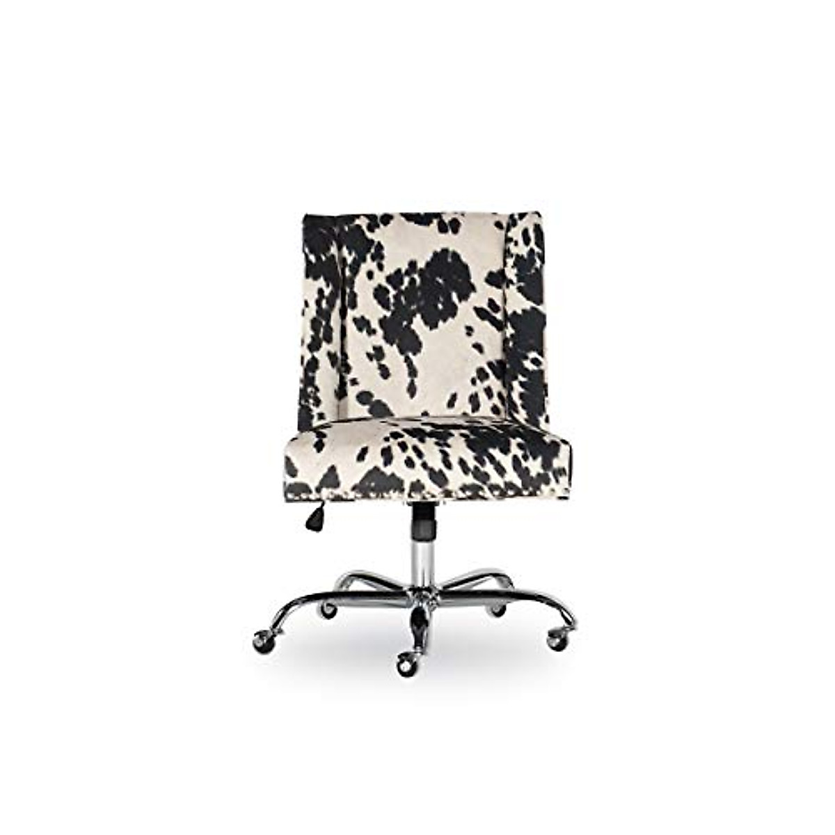 Linon Clayton Black Cow Print Office Chair, Metallic