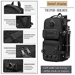 Uaskmeyt Sling Bag for Men, Sling Backpack Shoulder Crossbody Bag Waterproof Heavy Duty Over Shoulder Bag Large Capacity Casaul Daypacks (Black)
