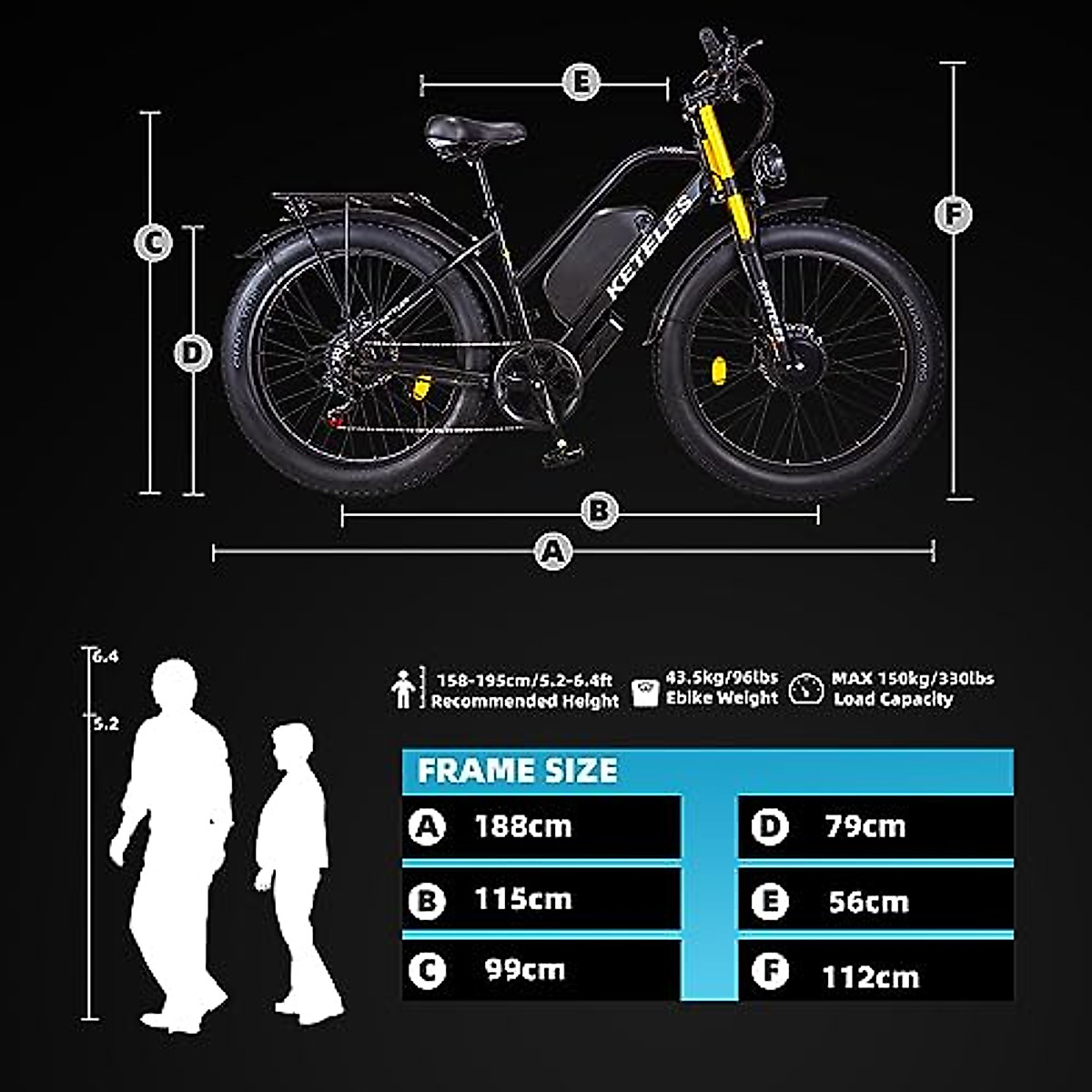 KETELES Upgraded Electric-Bike 2000W-46Ah-35MPH Dual-Motor Dual-Battery Ebike-Adults-Men - 26" Fat Tire Dirt-Bike Up to 150Miles Hydraulic Disc Brake for Snow Beach Mountain (US Warehouse)
