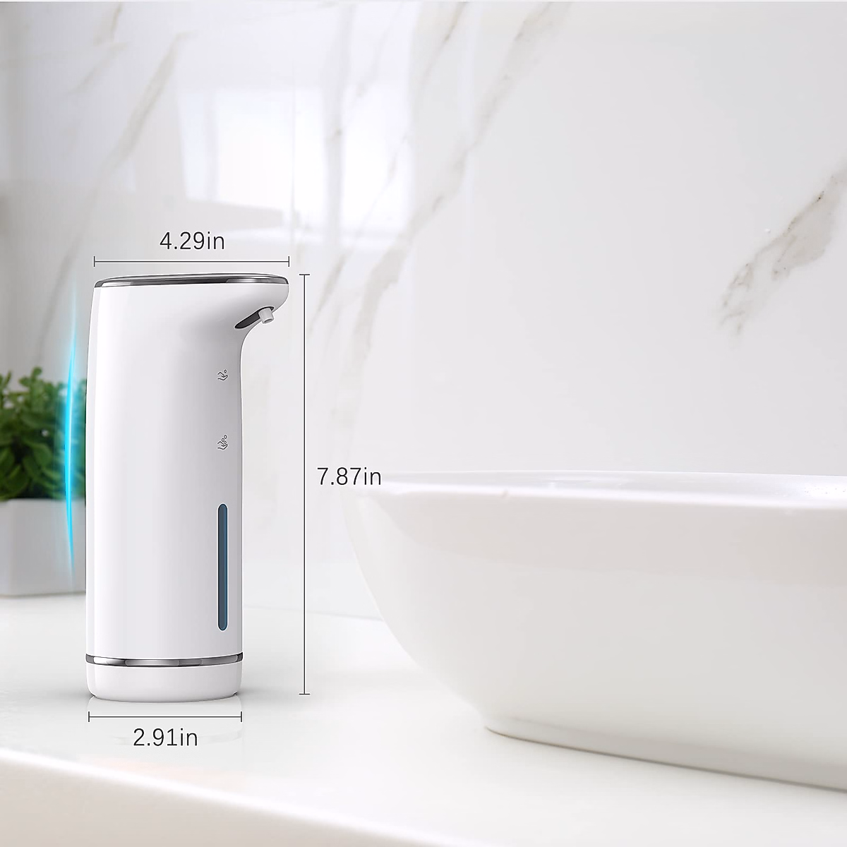 BEAUTURAL Automatic Foaming Soap Dispenser, Touchless Hand Soap Dispenser Rechargeable, Dish Soap Dispenser for Bathroom Countertop, Kitchen and Commercial 10oz/300ml