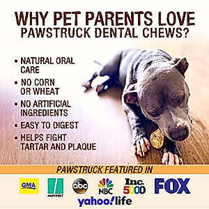 Natural Dental Treats for Dogs, 15-Pack Dog Breath Freshener Chews, Made in USA Teeth Cleaning Treat, Canine Oral Health Dental Care Sticks, Dental Chews for Large Dogs or Medium Breeds and Puppies