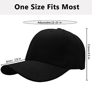 Rosoz 3 Pack Baseball Cap Men Women Cotton Dad Hat Classic Adjustable Plain Golf Hat Low Profile Unisex