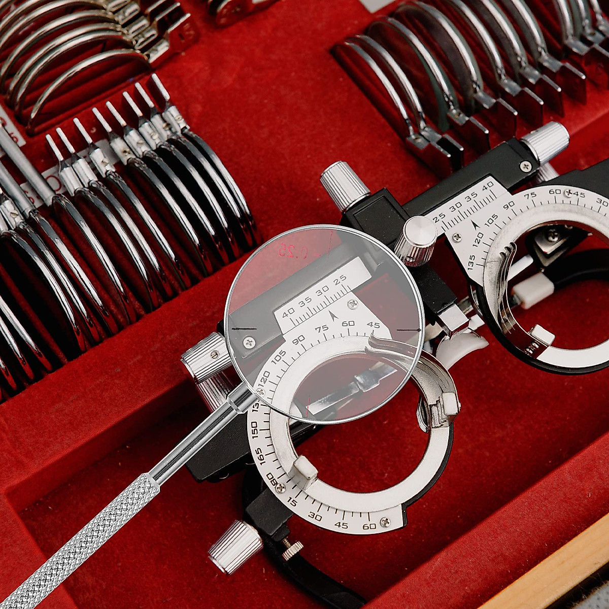 Heallily 2Pcs Round Optical Cross Cylinder Lens Optical Instruments diopters (0.25/0.5)