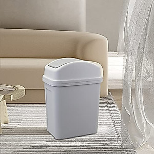 Sosody 4.5 Gallon Swing Top Garbage Can, Plastic Trash Bin with Lid, 3 Pack
