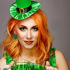 St. Patrick's Day Earrings Green Lucky Clover Earrings Beaded Shamrock Dangle Earrings Handmade Leaf Drop Dangle Earring Irish Holiday Jewelry Gift for Women