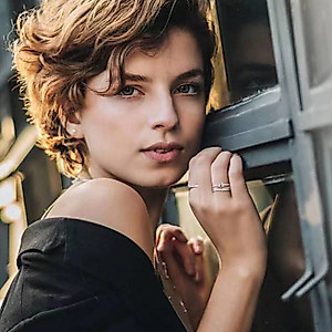 Q&D&S 14k Fidget Ring for Women S925 To My Daughter Anxiety Meditation Ring Cubic Zirconia Adjustable Swivel Ring For Jewelry Gift