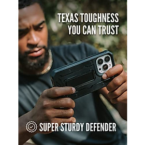 CaseBorne V Compatible with iPhone 14 Pro Max Case - Military Grade Full-Body Rugged with Kickstand and Built-in Screen Protector - Black