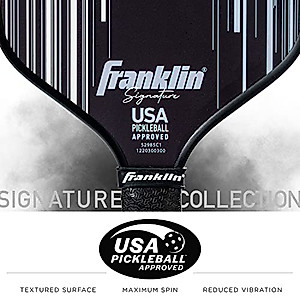 Franklin Sports Pro Pickleball Paddle - Pro Tournament Pickleball Paddle with MaxGrit Technology - Signature Series Signature Pickleball Paddle 16mm - Black