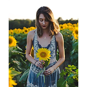 STARCHENIE Mother Necklace Sterling Silver Sunflower Heart Mother and Daughter Matching Necklace Set for 2 Necklace for Women