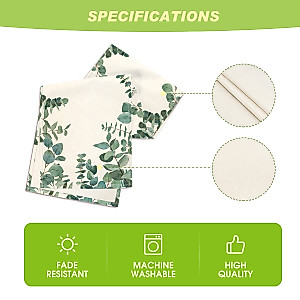 Artoid Mode Eucalyptus Leaves Table Runner, Seasonal Spring Summer Green Plants Holiday Kitchen Dining Table Decoration for Home Party Decor 13 x 72 Inch
