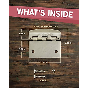 Jack N’ Drill Flip Action Door Lock (6 Pack)- Reversible Privacy Door Locks with Anti Lockout Screw for Child Proofing and Home Defense, Easy to Install and Durable Lock for Interior Swing-in Doors